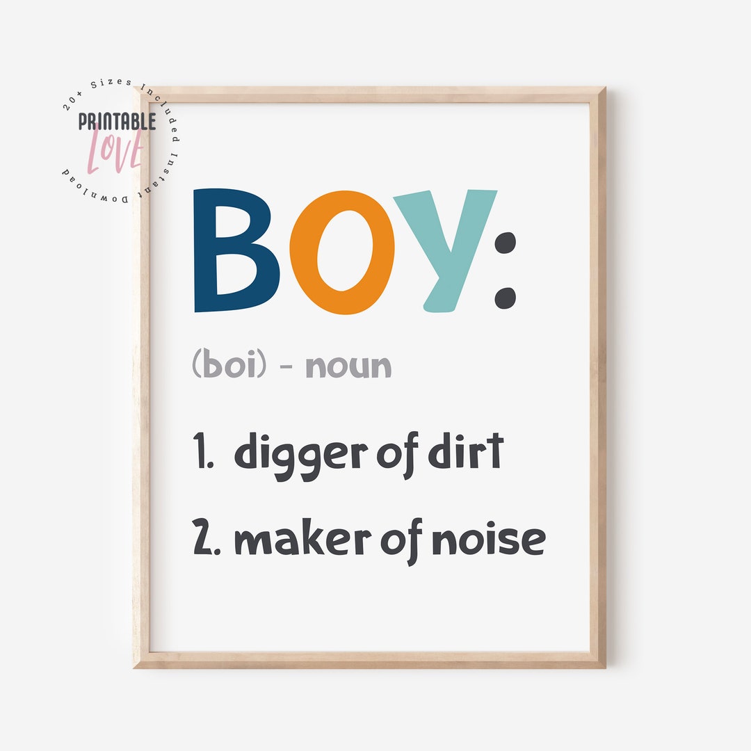Boy Definition Print, Boys Room Decor, Boy Nursery Decor, Definition ...