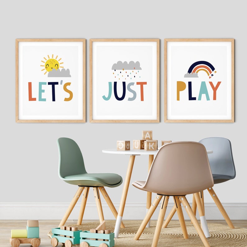 Let's Just Play Printable Set of 3 Prints Playroom - Etsy