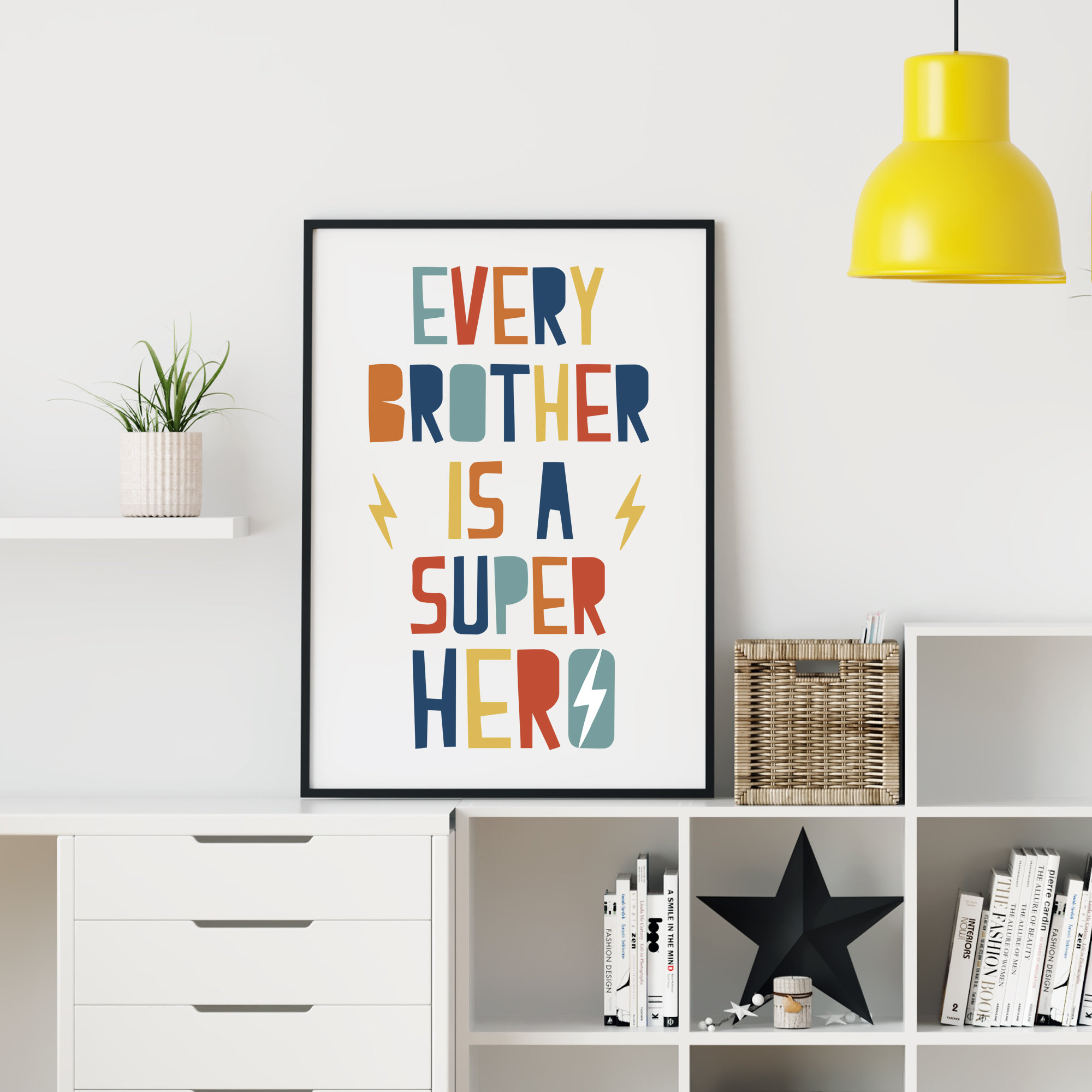 Every Brother is A Superhero, Super Hero Printable Art, Boys Room Wall ...