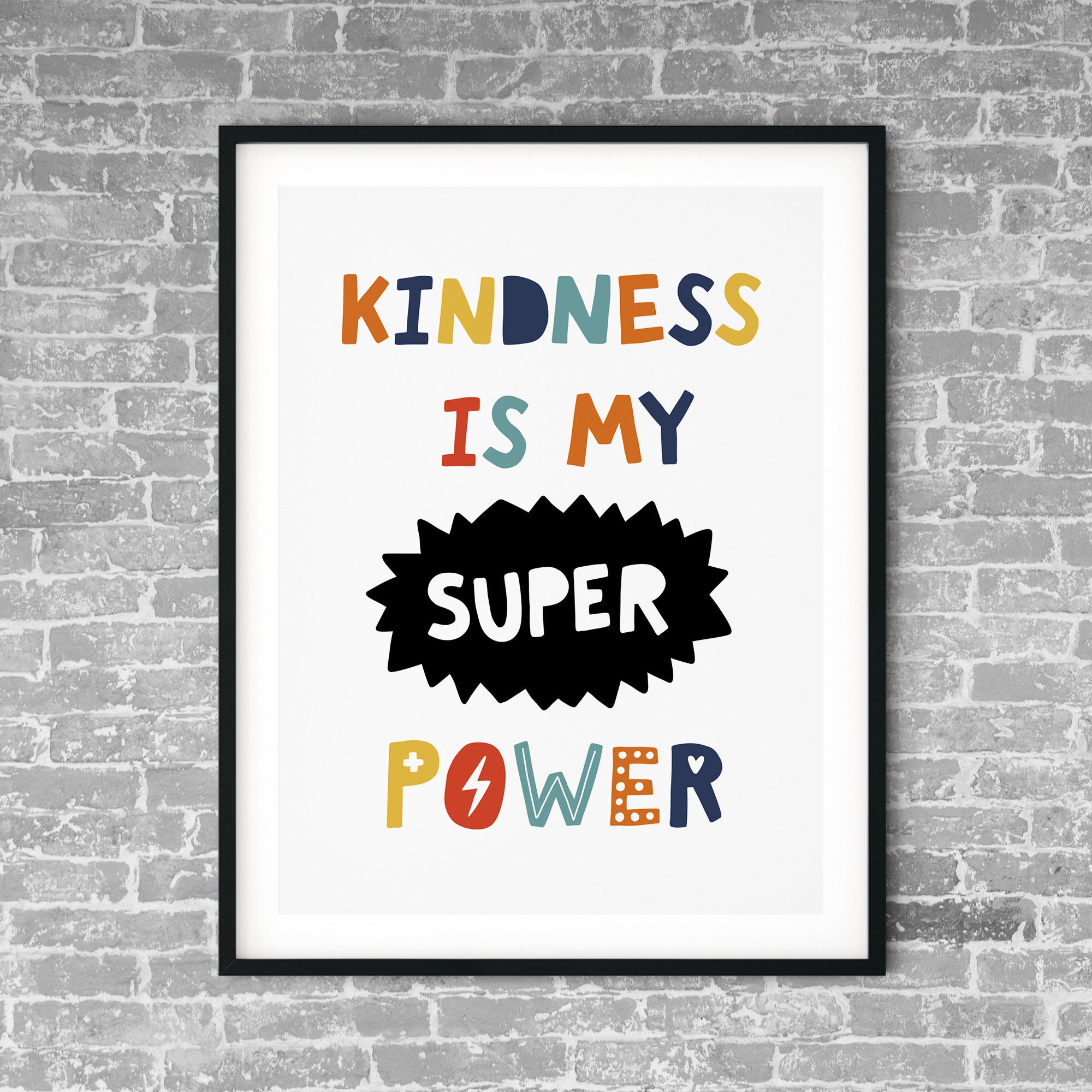 Kindness Is My Super Power Print SuperHero Printable Super | Etsy