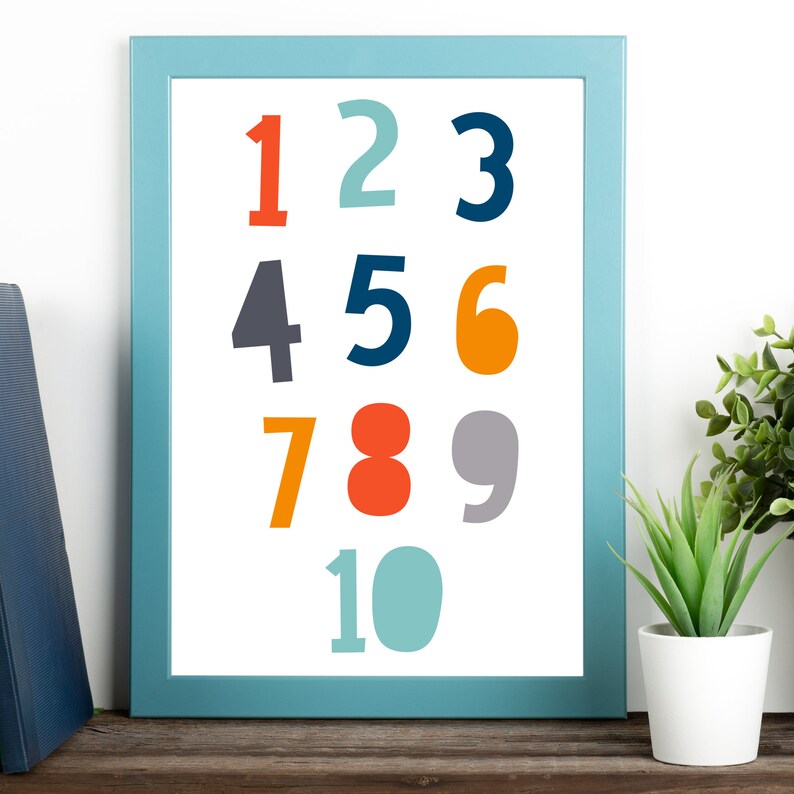 123 Numbers Print Numbers Printable Educational Poster - Etsy