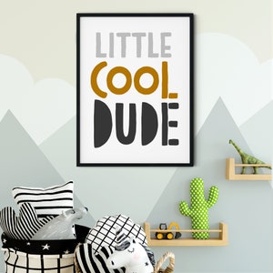 Little Cool Dude Printable, Boys Room Print, Boys Wall Art, Boys ...