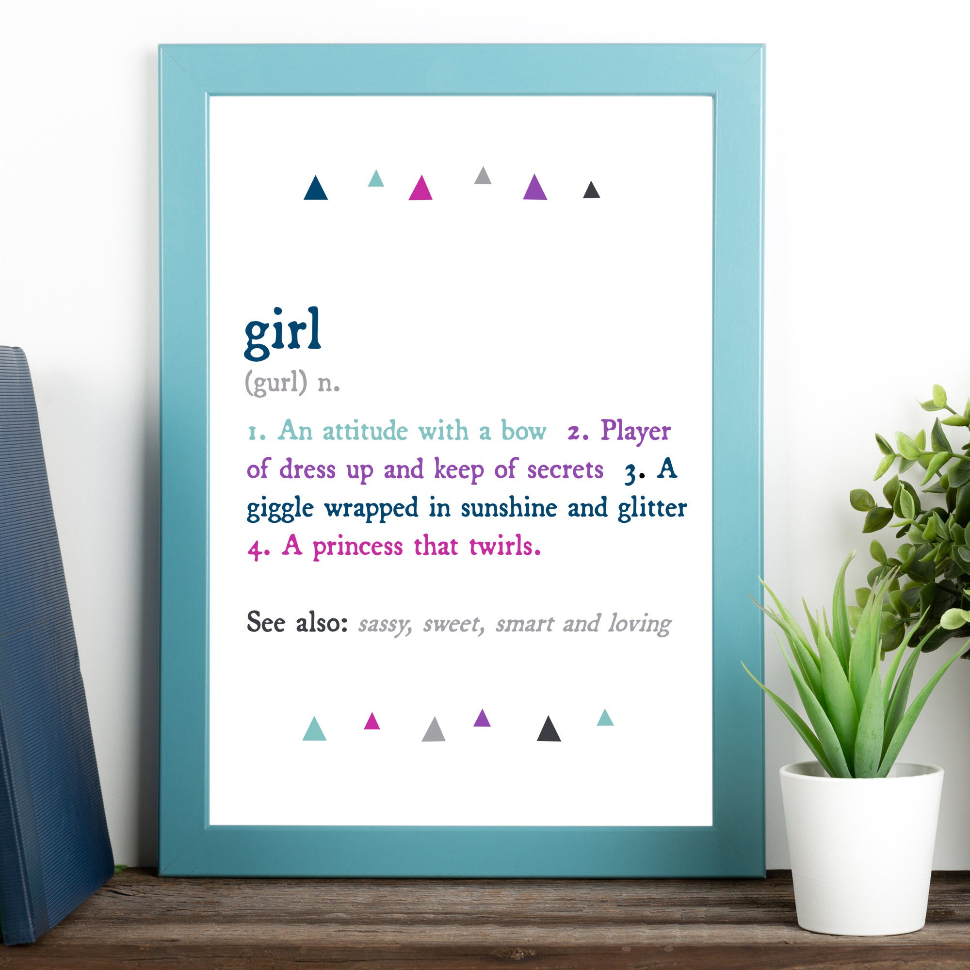 Girl Definition Print Girls Room Decor Girls Nursery Decor - Etsy