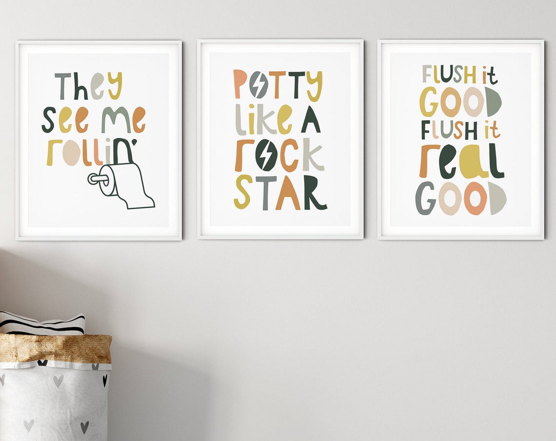 Printable Kids Toilet Signs Kids Bathroom Wall Art Kids - Etsy