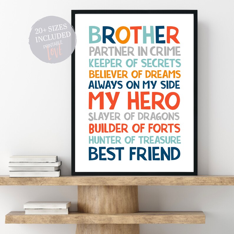 Brother Definition Sign Brother Sign Brothers Quote Boys | Etsy