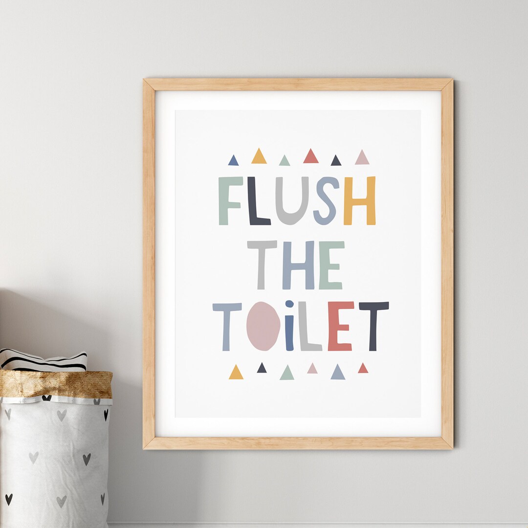 Flush the Toilet Kids Bathroom Printable Flush the Toilet - Etsy