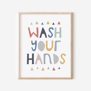 Wash Your Hands, Kids Bathroom Printable, Wash Your Hands Print, Kids ...