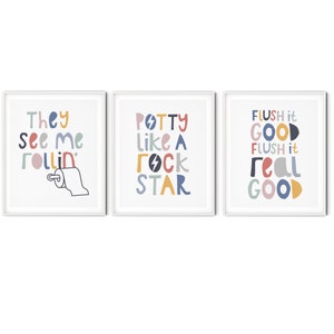 Printable Kids Toilet Signs Kids Bathroom Wall Art Kids - Etsy