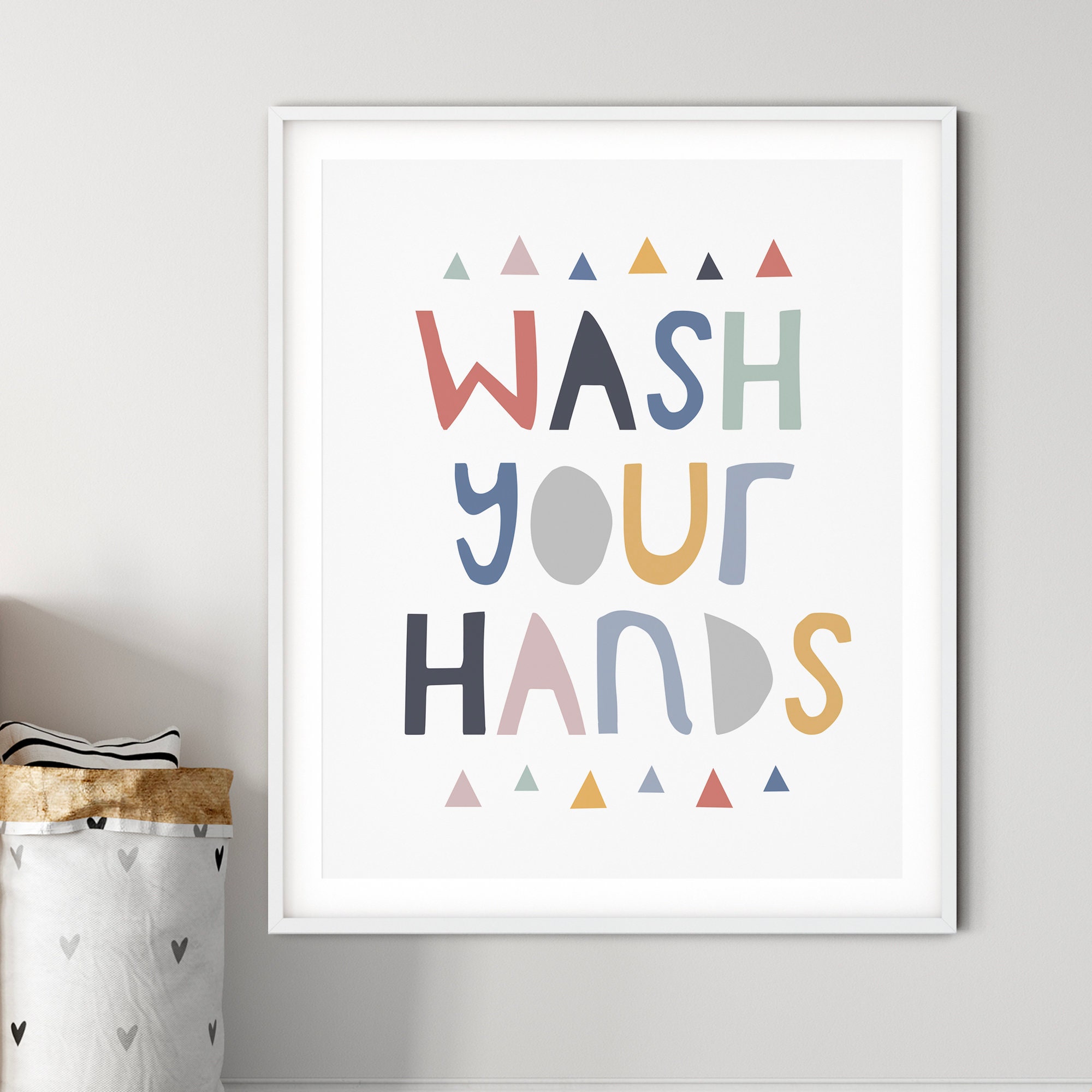 Wash Your Hands Kids Bathroom Printable Wash Your Hands | Etsy