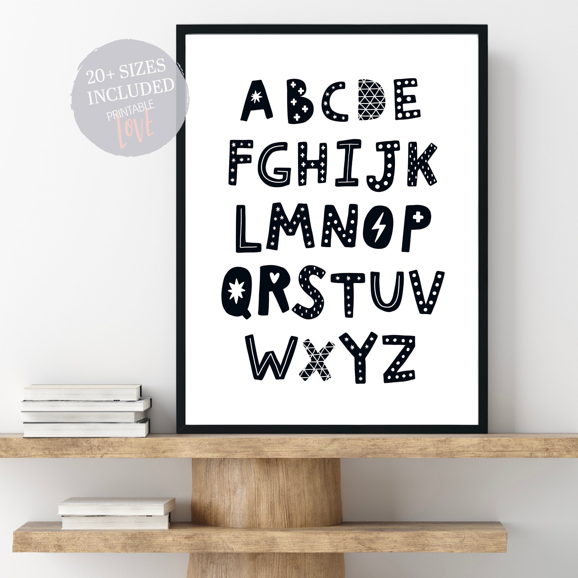 Alphabet Poster Alphabet Print ABC Wall Art ABC Poster | Etsy