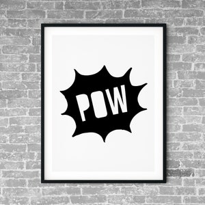 POW Printable, Super Hero Print, Superhero Wall Art, Boys Room Decor - Etsy