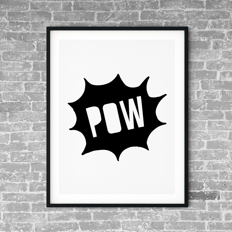 POW Printable Super Hero Print Superhero Wall Art Boys Room - Etsy