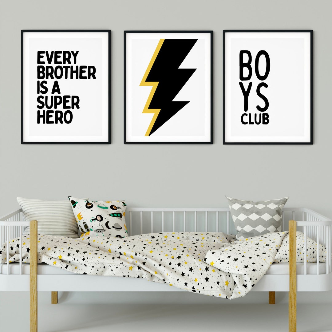 Set of 3: Every Brother is a Superhero Lightning Bolt Boys - Etsy