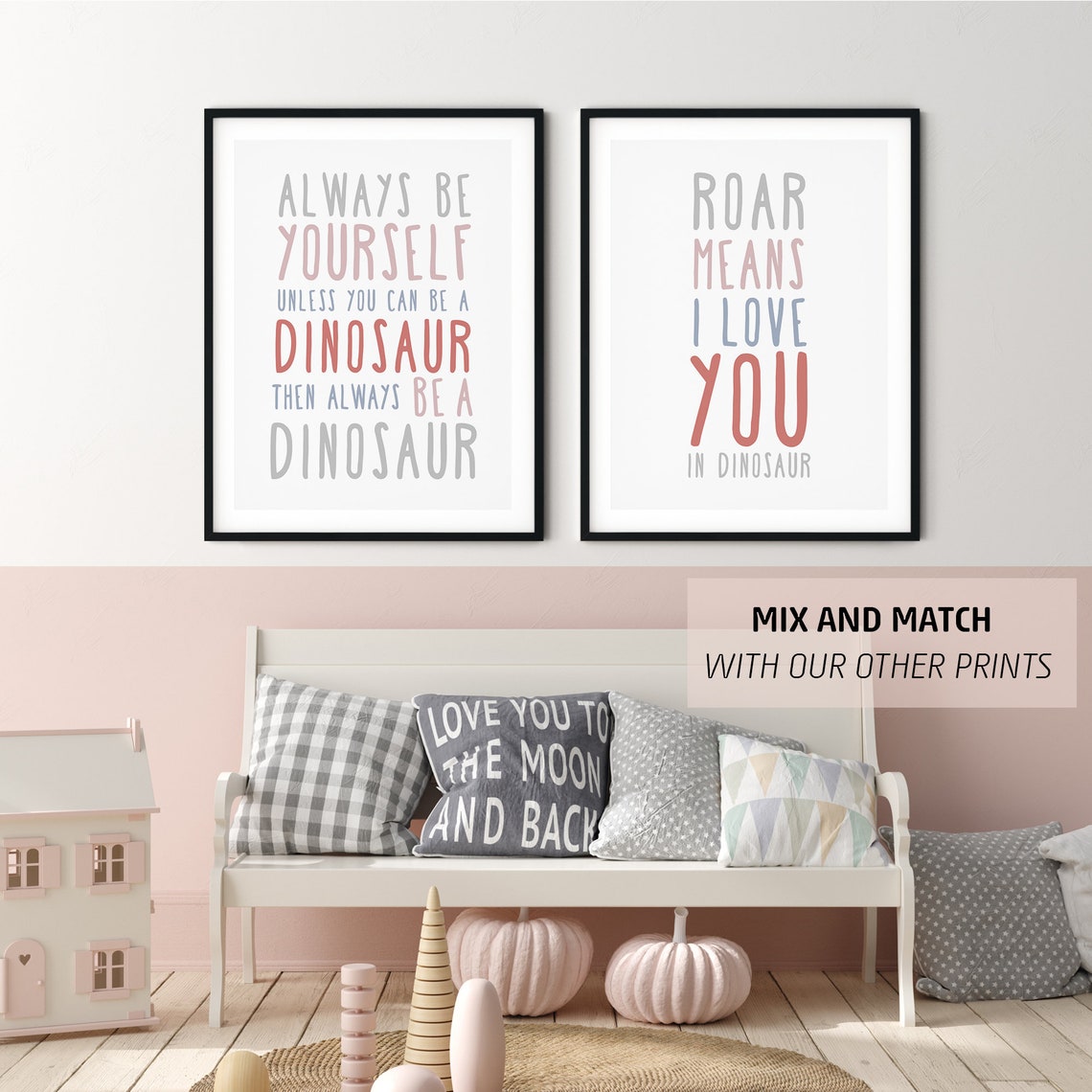 Dinosaur Printable Art Roar Means I Love You in Dinosaur - Etsy
