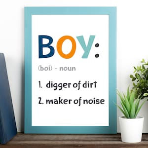 Boy Definition Print, Boys Room Decor, Boy Nursery Decor, Definition ...