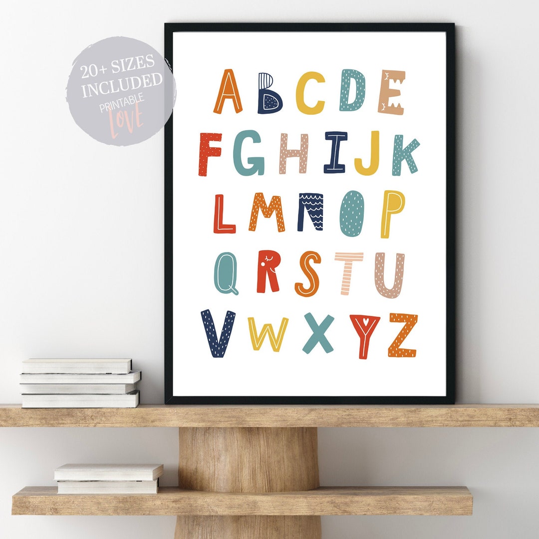 Alphabet Poster Alphabet Print ABC Wall Art ABC Poster - Etsy