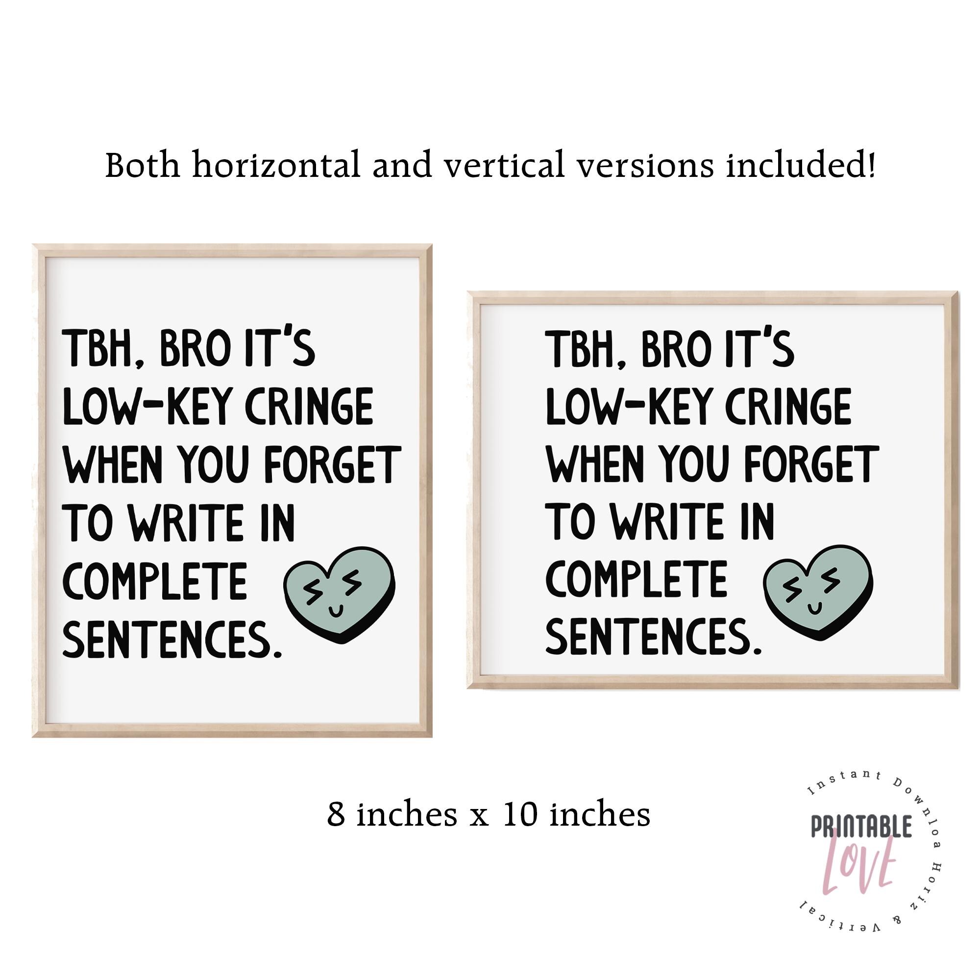 Middle and High School Classroom Wall Art, English Writing Poster ...
