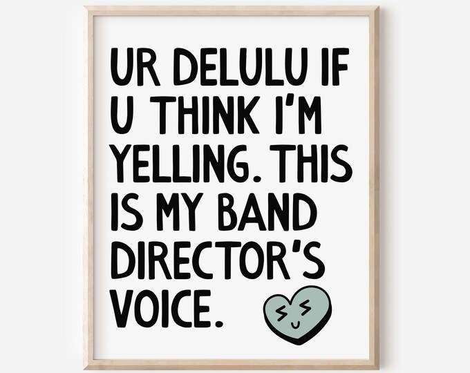 Band Classroom Poster, Music Classroom Decor, Band Director Gifts, High ...