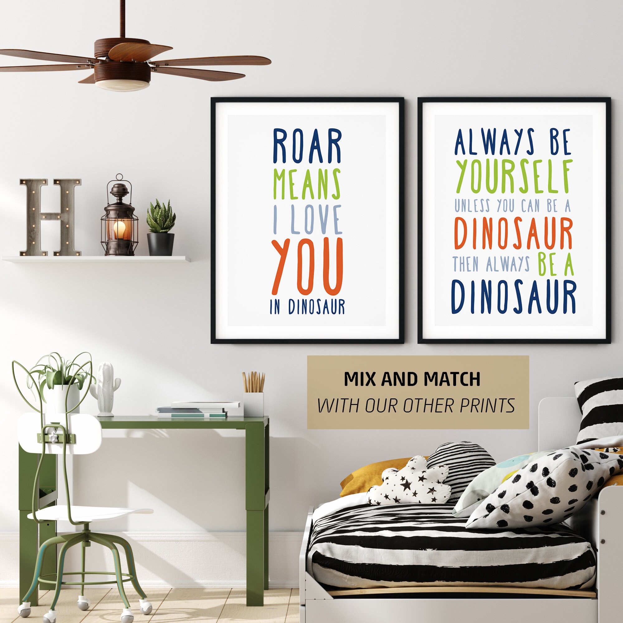 Dinosaur Printable Art Always Be Yourself Unless You Can Be A | Etsy