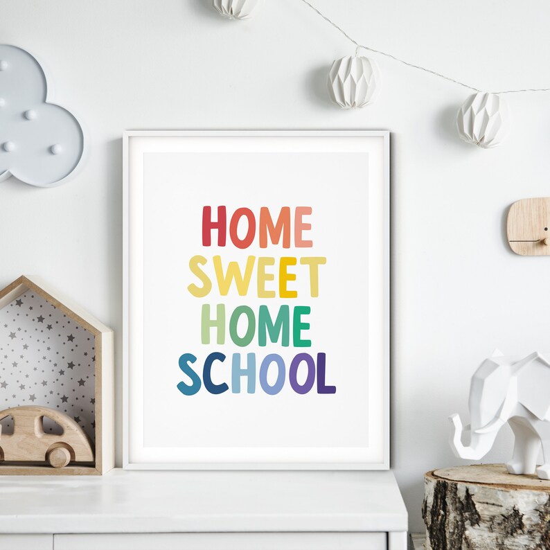 Home Sweet Homeschool Printable Home School Print Virtual - Etsy