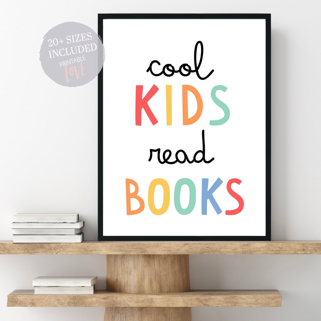 Cool Kids Read Books Print Reading Quote Nursery Decor - Etsy