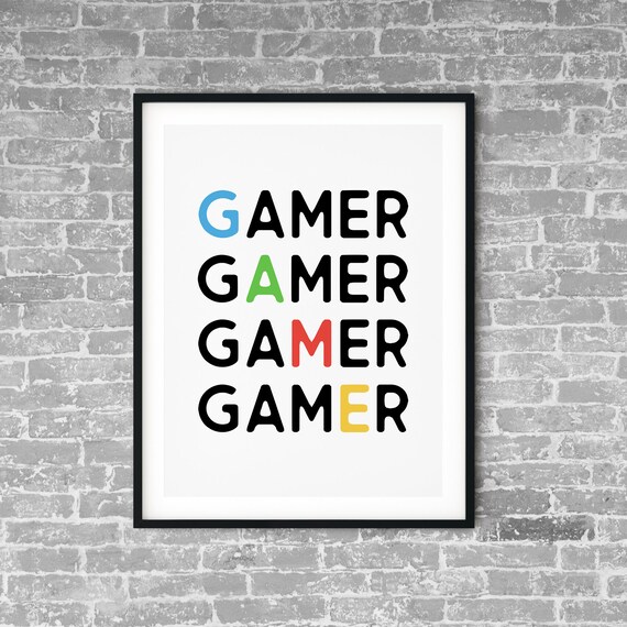 Video Gamer Printable Gamer Poster Video Game Wall Art - Etsy