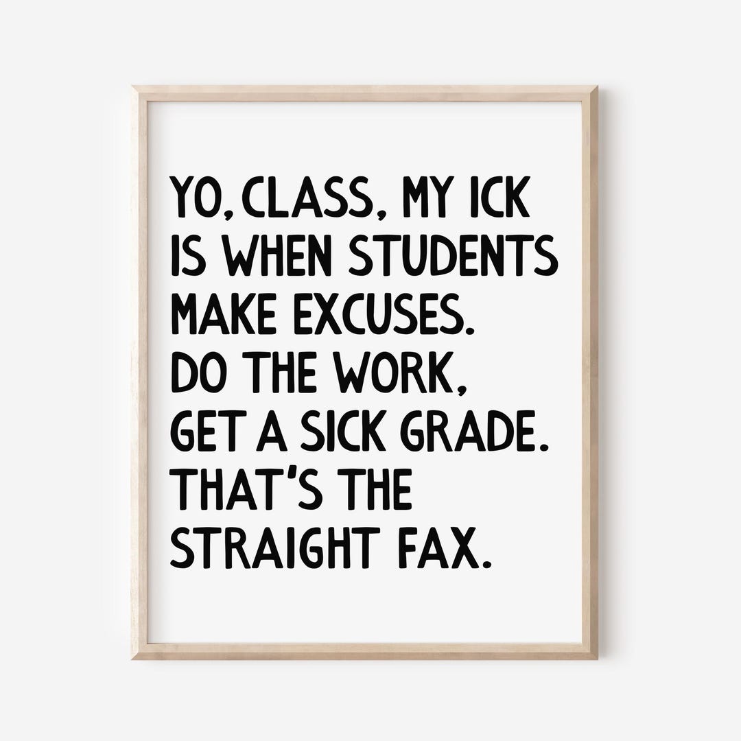Middle High School Classroom Wall Art, English Math Science Poster ...