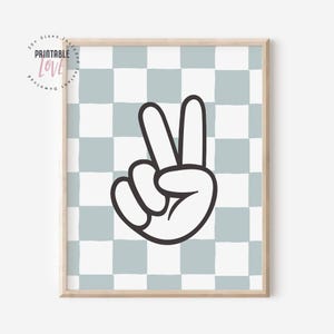 Set of 2 Gallery Wall Art Printable, Blue It's Cool to Be Kind, Peace ...