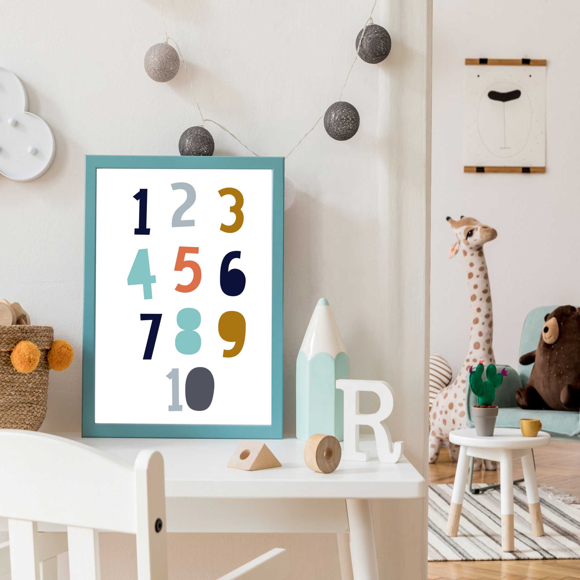 123 Numbers Print Numbers Printable Educational Poster - Etsy