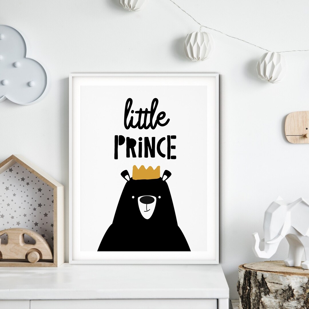 Little Prince Bear PRINTABLE Art Boys Nursery Decor Kids - Etsy