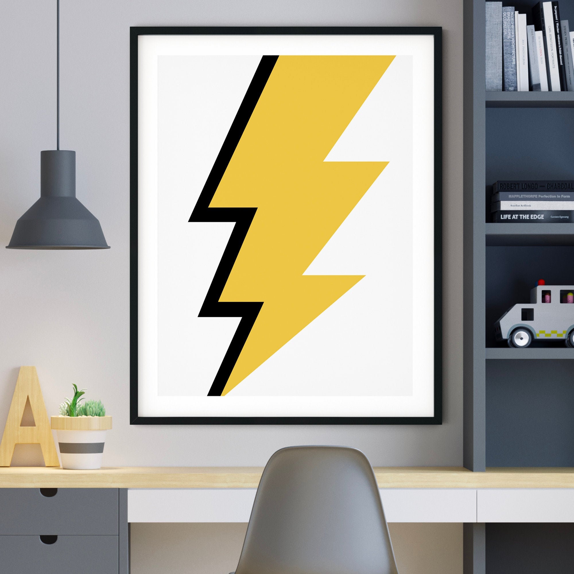 Superhero Lightning Bolt Print, Superhero Printable, Boys Room Art ...