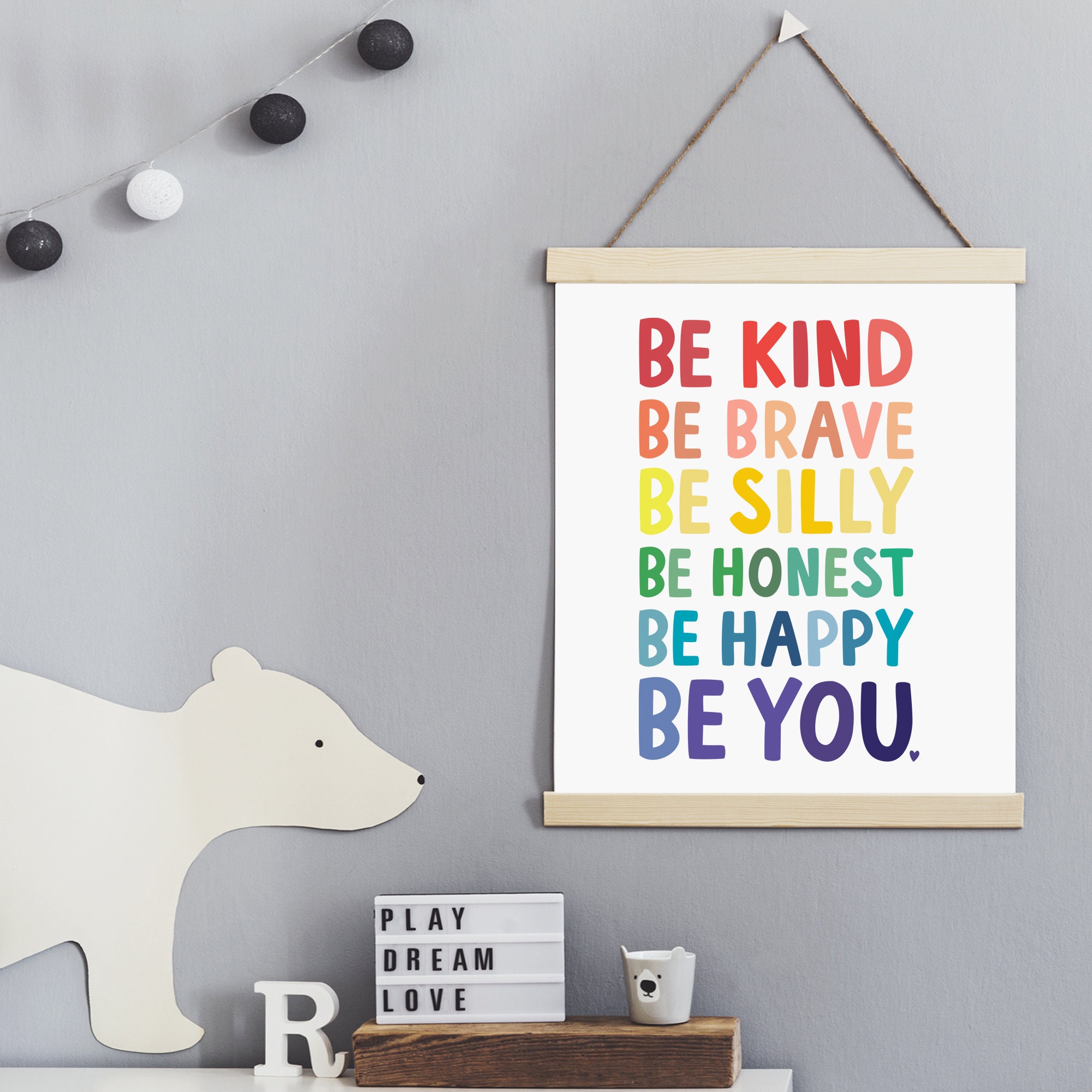 Be Kindbe Brave Be Silly Be You Printable Art Kids - Etsy
