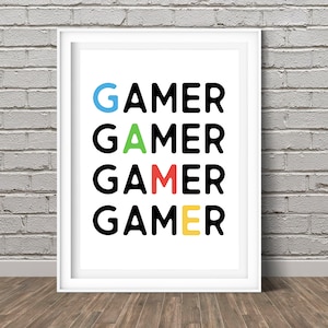 Video Gamer Printable, Gamer Poster, Video Game Wall Art, Gamer Decor ...