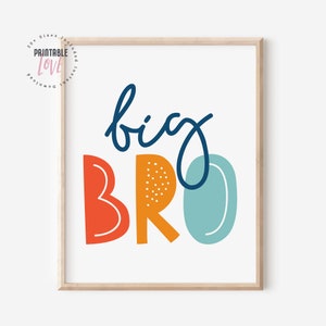 Big Bro Printable Wall Art, Big Brother Quote Print, Boys Room Decor ...