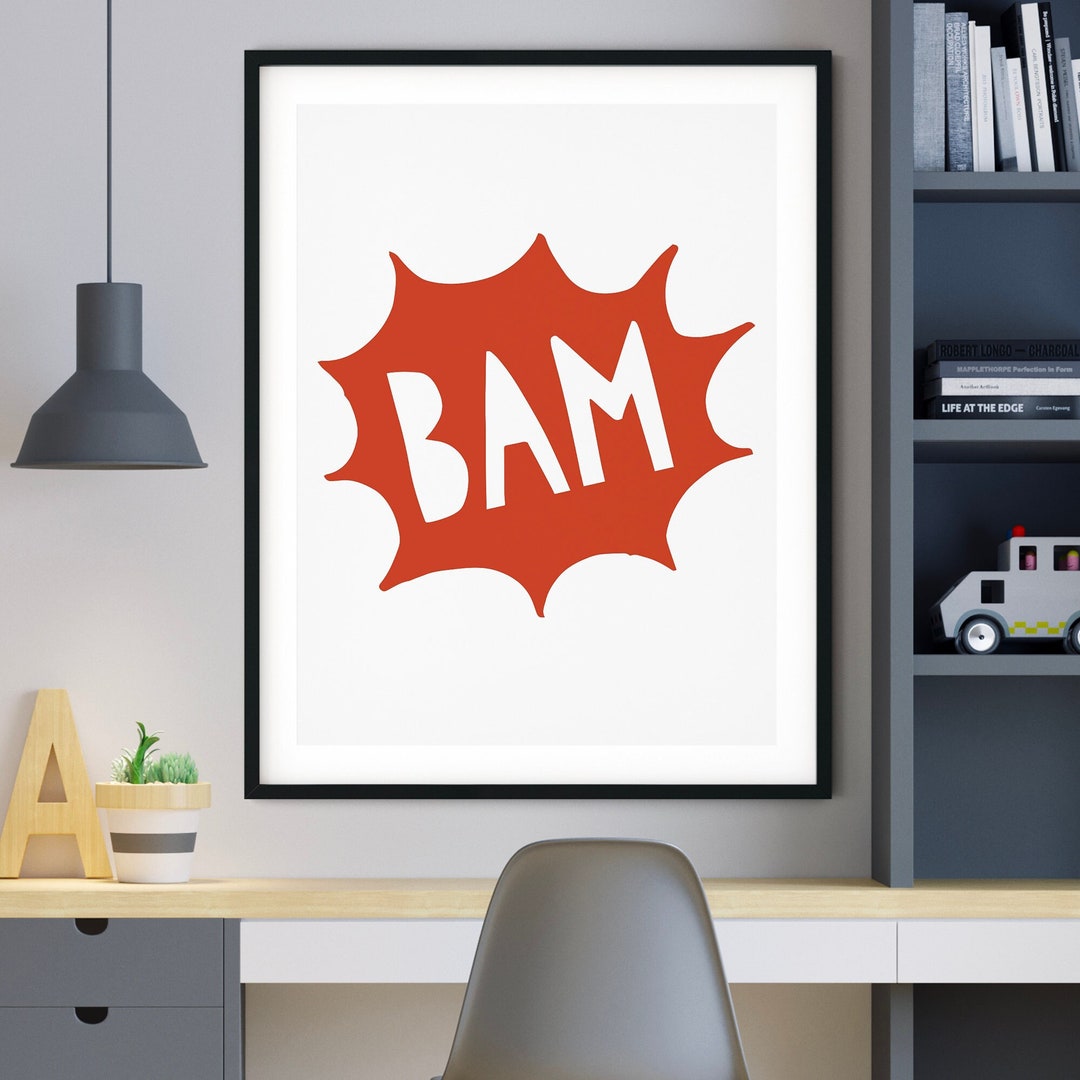 BAM Printable, Superhero Decor, Superhero Print, Kids Room Decor, Kids ...