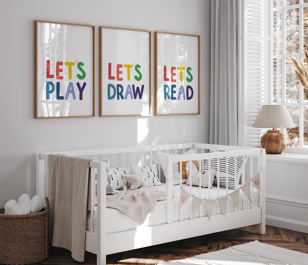 Set of 3 Prints, Kid's Classroom Decor, Playroom Printable: Let's Play ...