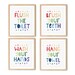 Kids Bathroom Art Set Rainbow Bathroom Decor Flush the - Etsy