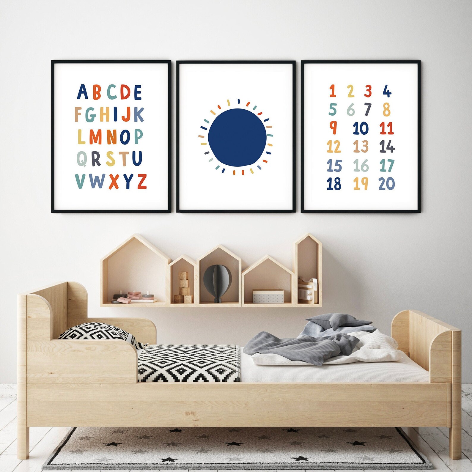 Set of 3 Prints ABC Printable Numbers 1-20 Sunshine Print - Etsy