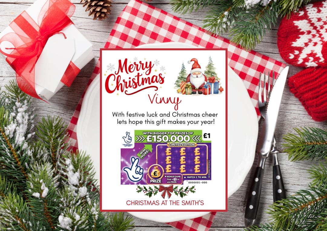 Personalised Christmas Scratch Card Holder - Etsy UK