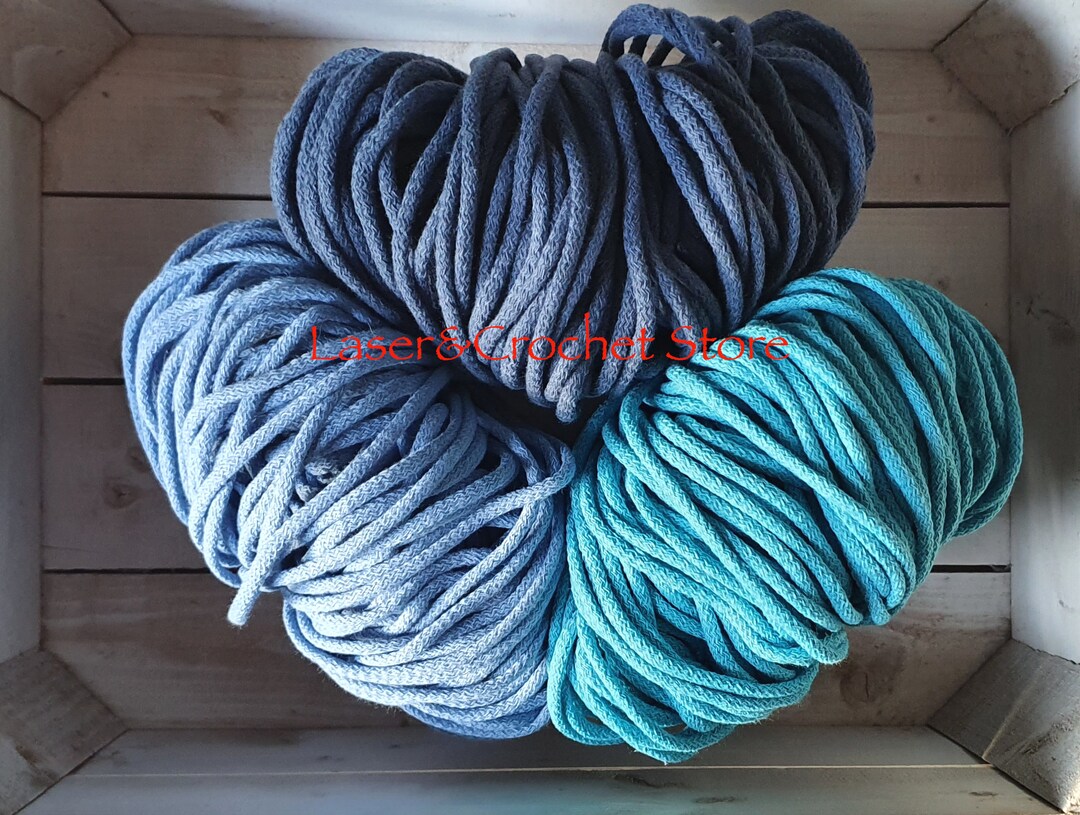 5mm Macrame Braided Cotton Cord Cotton Rope Crochet Cotton Cord DIY ...