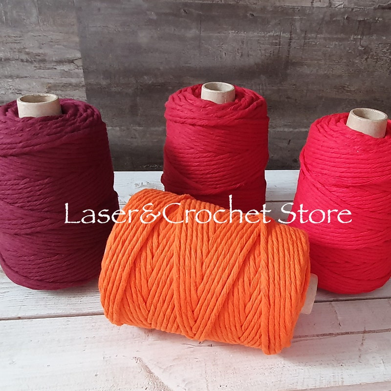 Orange Red Cotton Yarn - Etsy UK
