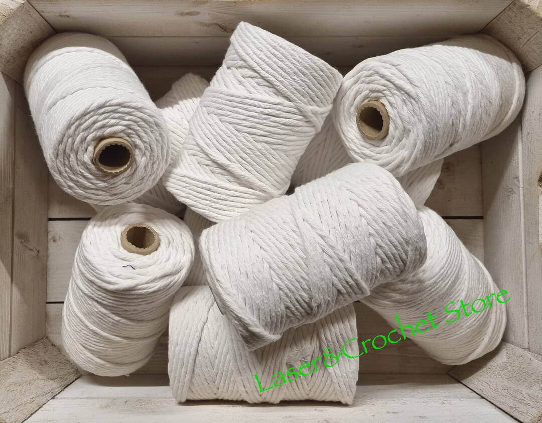 5mm Macrame Twisted Cotton Cord | Cotton Rope | Crochet Cotton Cord ...