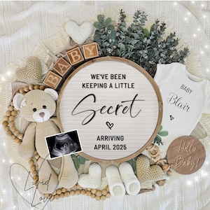 Pregnancy Announcement Digital, A Little Secret, Gender Neutral Baby ...