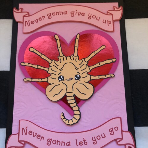 Alien Xenomorph Loves You Card // Horror Valentine Card Series - Etsy