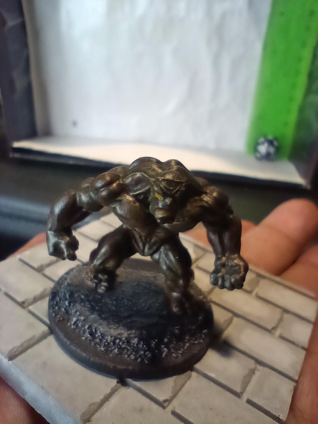 D&d Miniatures Clay Golem Mini by Reaper Hand Painted on Custom Base ...