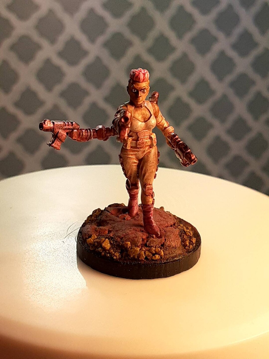 D&d Miniature Cyborg/4 Arms Female/punk Rock Chick Mini Hard Plastic 3d ...