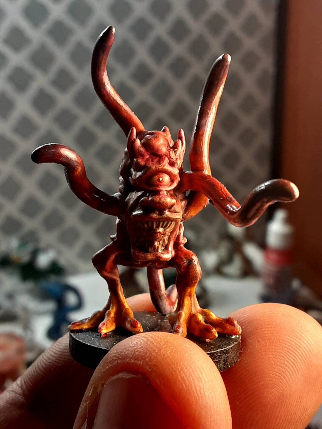 D&d Miniatures Demon Earthbound With 6 Tentacles Hand Painted Hard ...