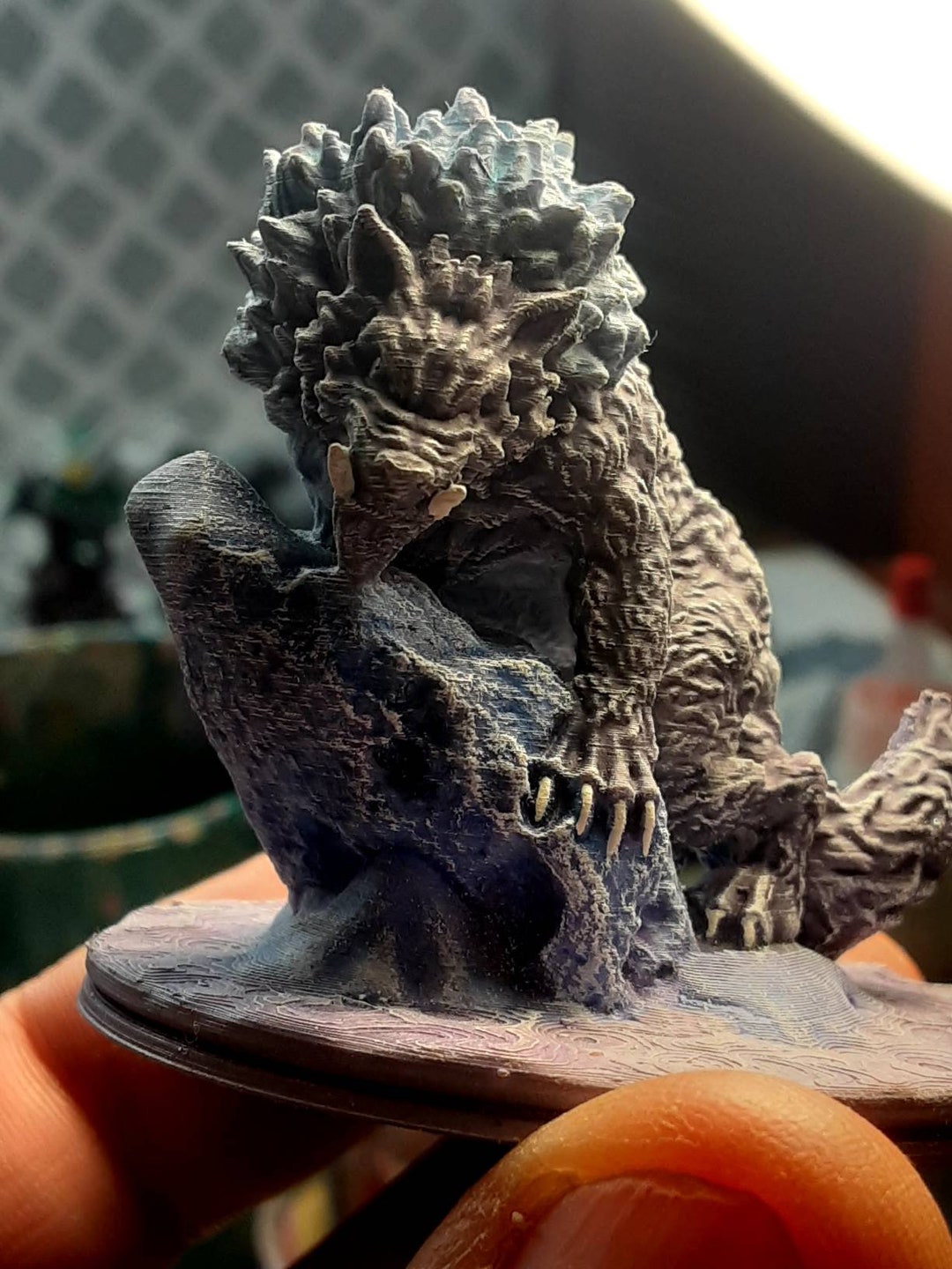 D&d Miniature Winter Wolf/dire/white Timber Wolf Miniature From 3d ...