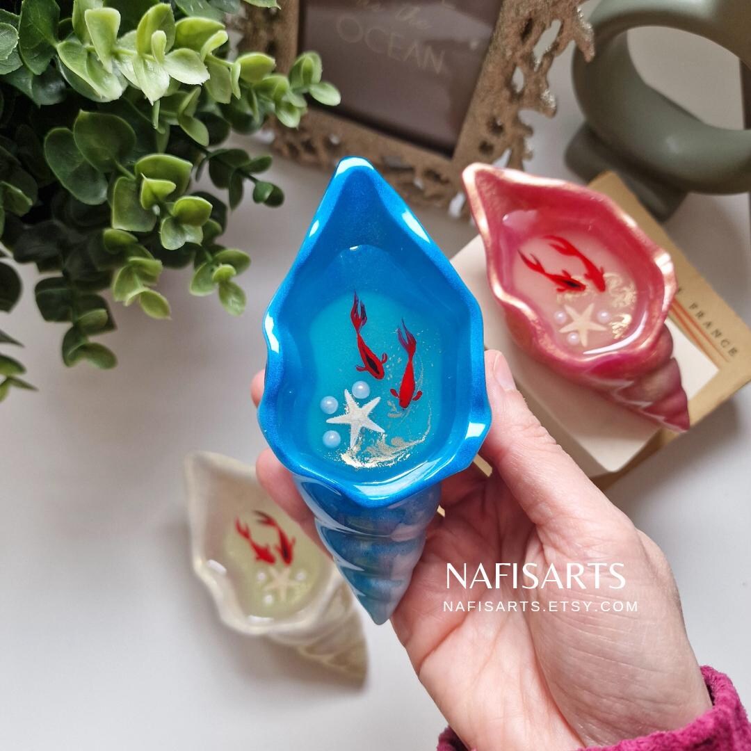 Eternal Red Koi Fish, Resin Fish Pool, Decorative Dish, Boho Style ...