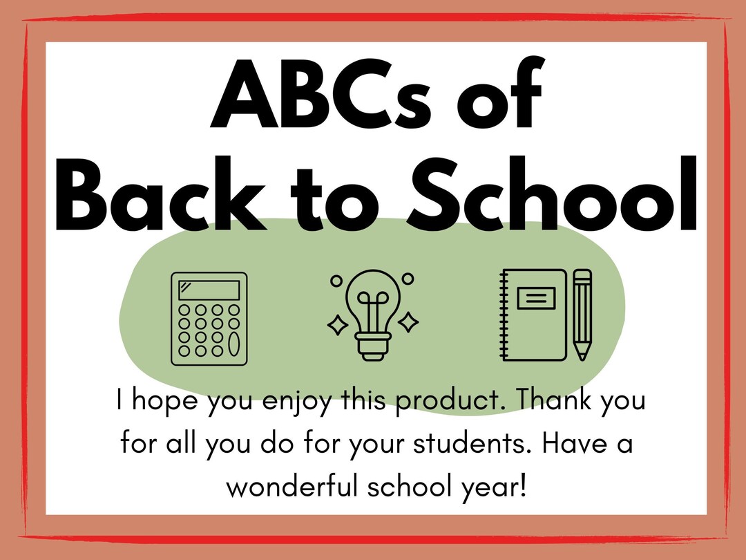 Abcs of Back to School - Etsy